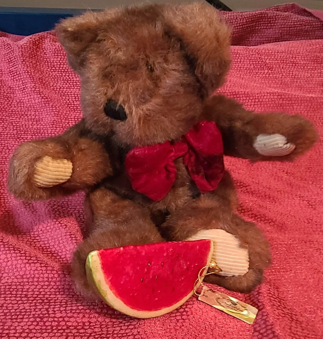 Vintage Mark Roberts Collection - Plush Bear With Watermelon With Tag ...