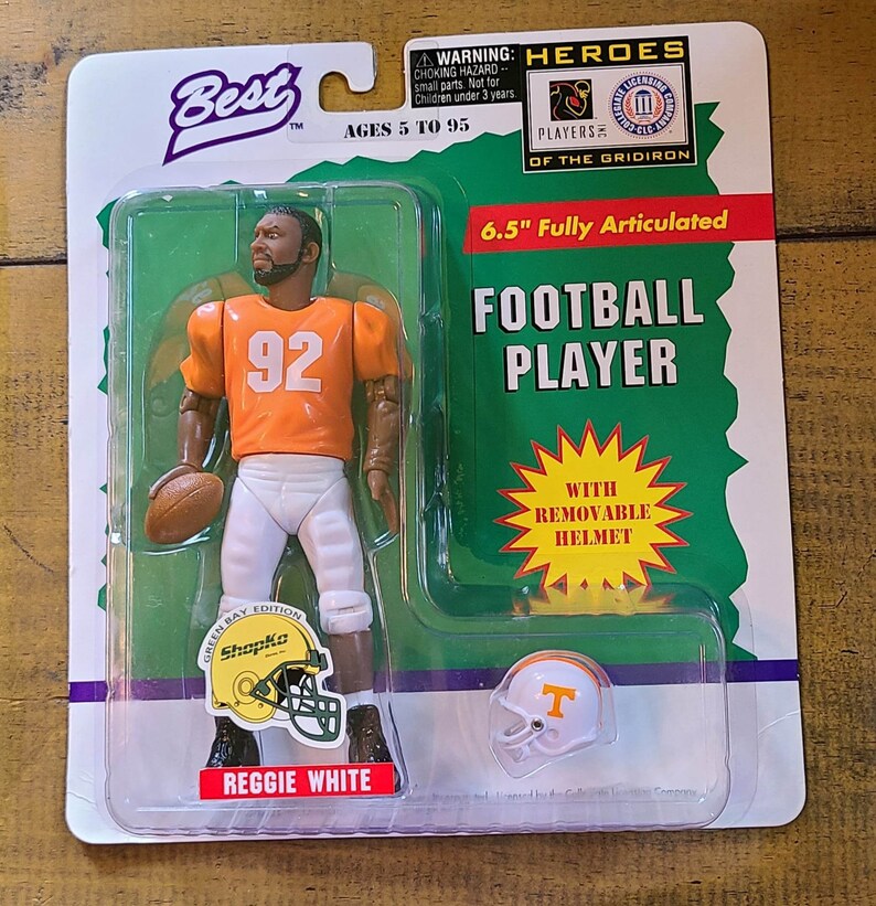 Vintage Reggie White Figurine With Helmet Toy in Package NIB Shopko ...