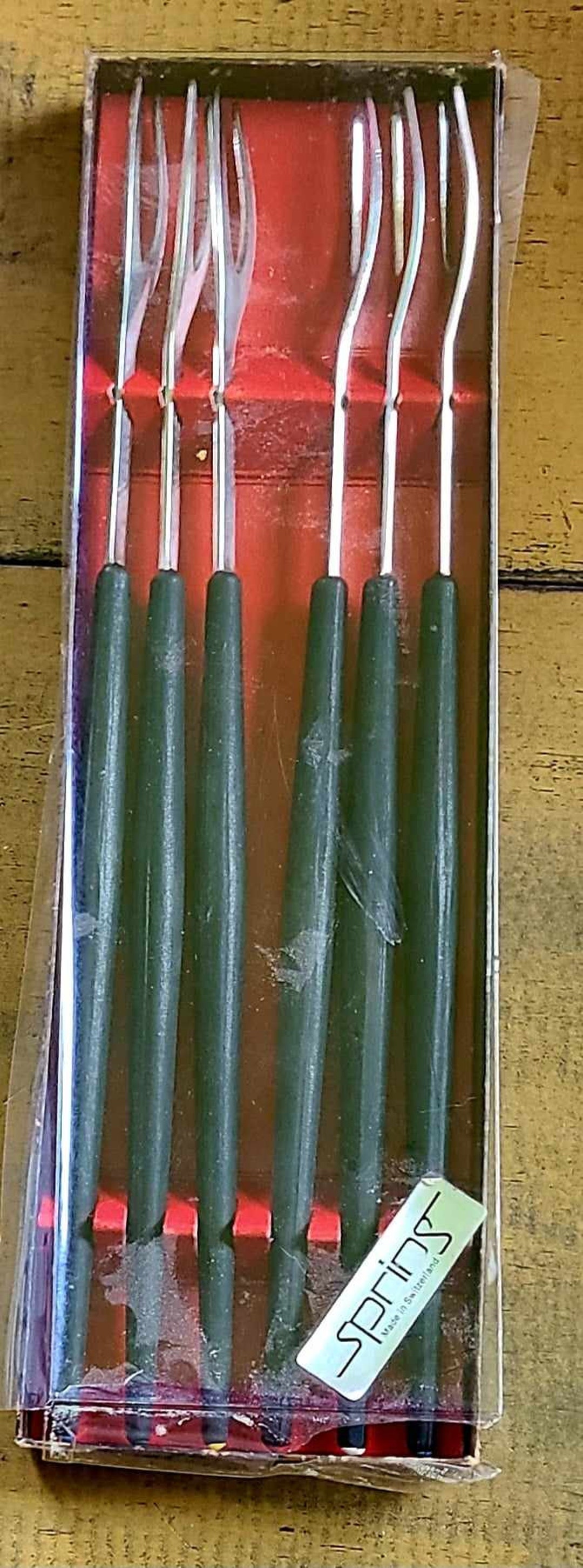 Vintage Antique Spring Fondue Forks in Box - Switzerland - Etsy