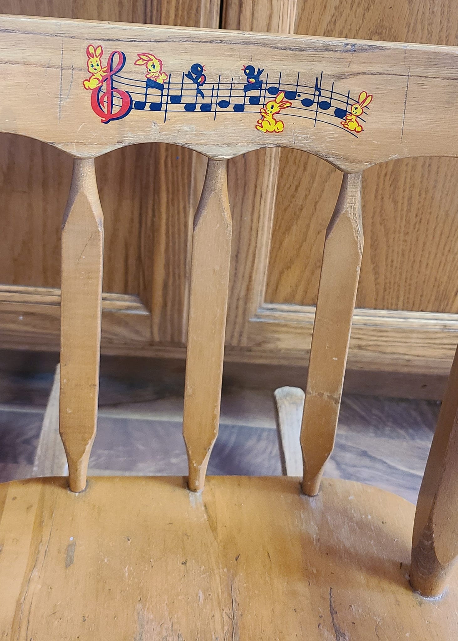Vintage Williamsburg Musical Kids Wooden Rocking Chair With Musical Box ...