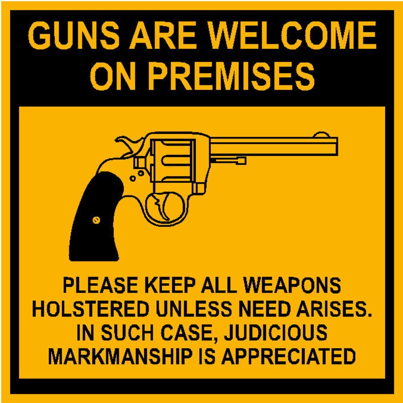 9 X 9 PVC Sign Guns Welcome - Etsy