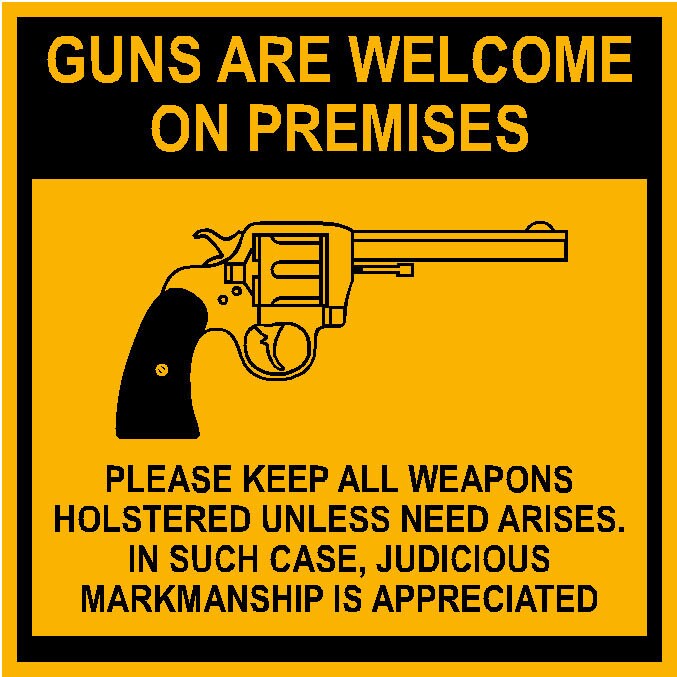 9" X 9" PVC Sign Guns Welcome - Etsy