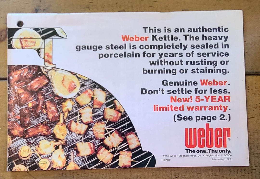 Vintage Weber Grill Cookbook Recipe Book - Etsy