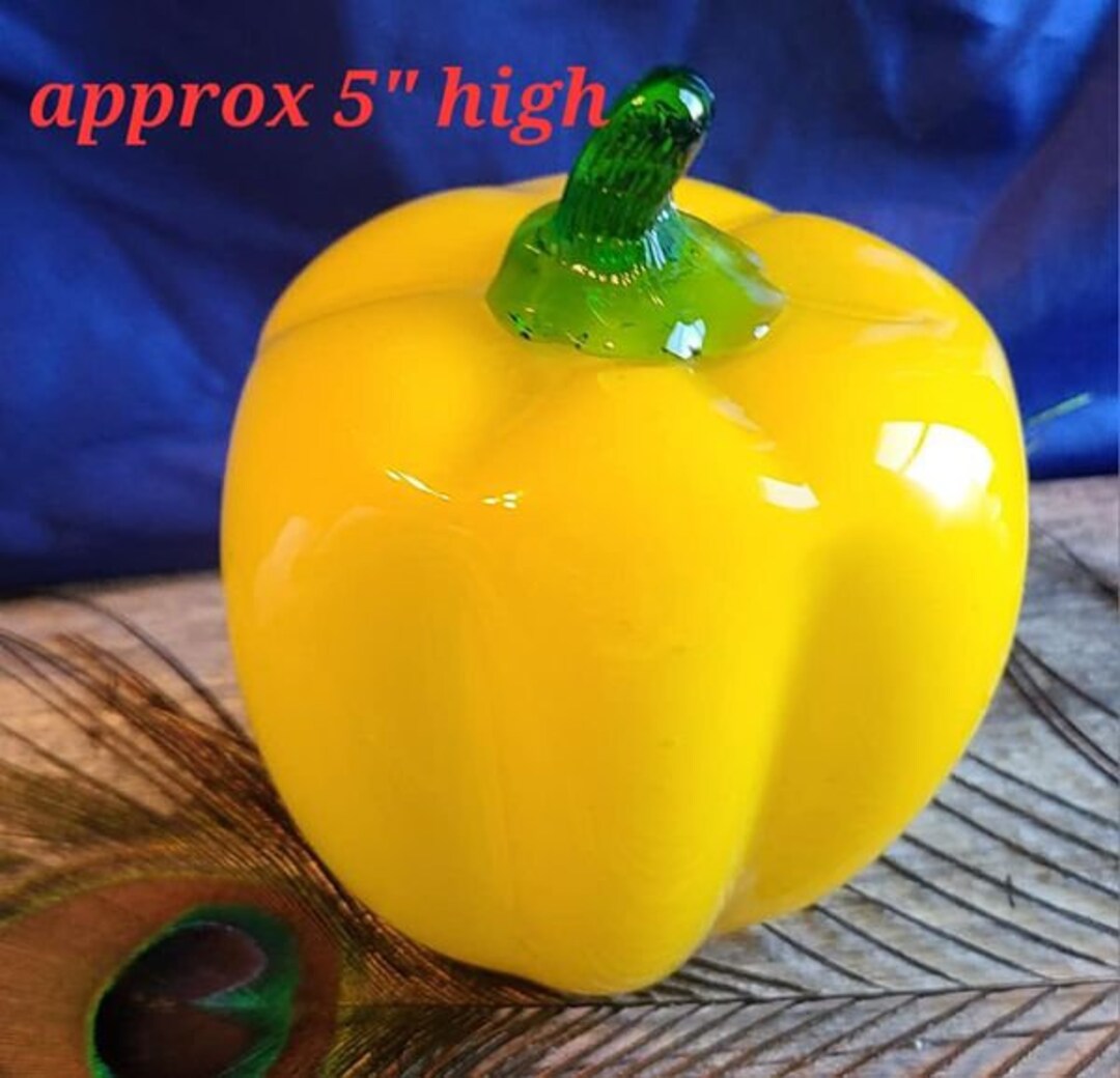 Vintage Hand Blown Glass Yellow Pepper - Murano? - Etsy