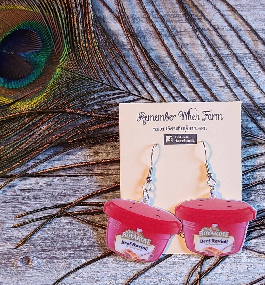 Chef Boyardee Beef Ravioli Earrings - Dangle - Etsy
