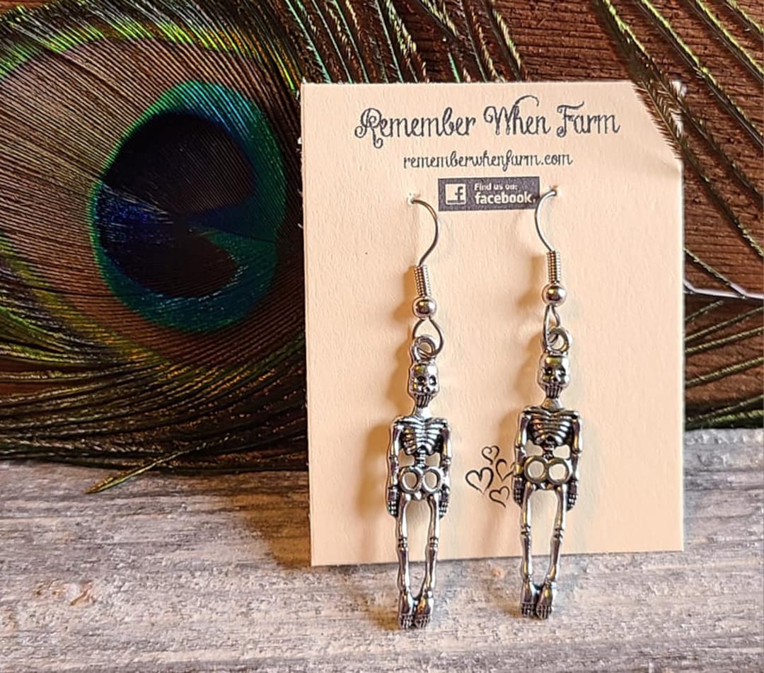 Skeleton Earrings Fish Hook Dangle Style - Etsy