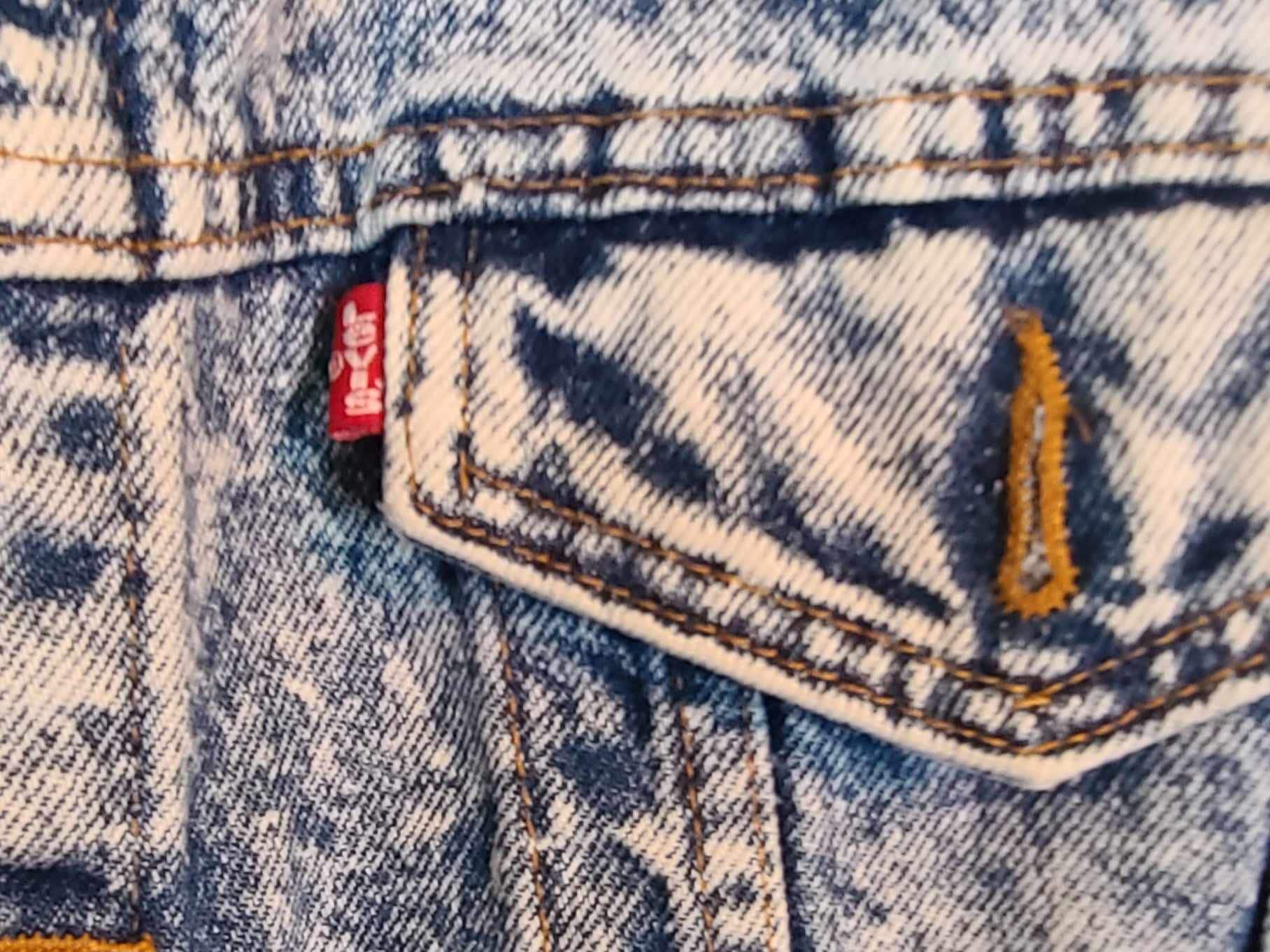 Vintage Acid Wash Jean Jacket Levi Red Tag 70507 0219 Size Large - Etsy