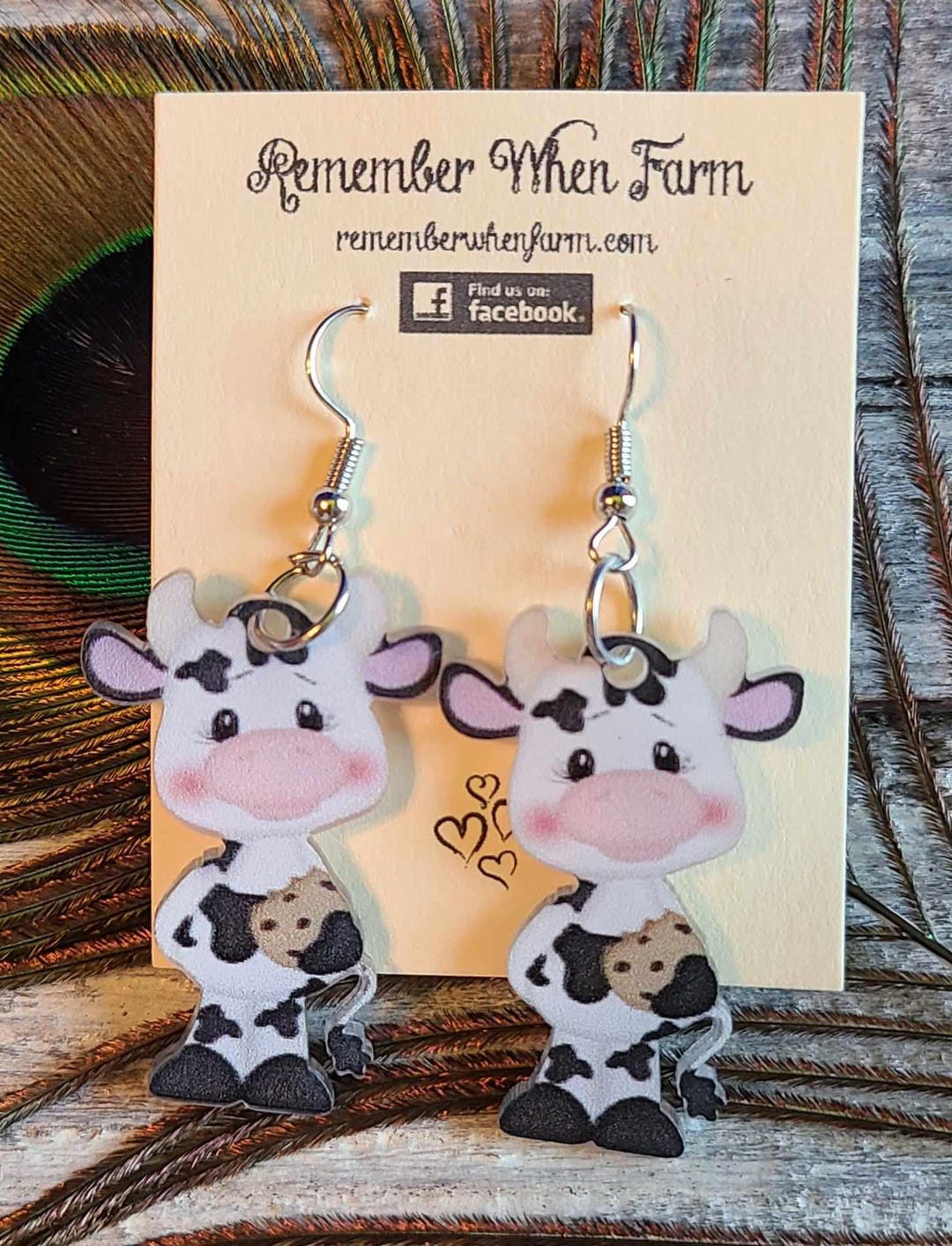 Dairy Holstein Cow Earrings With Cookie - Etsy
