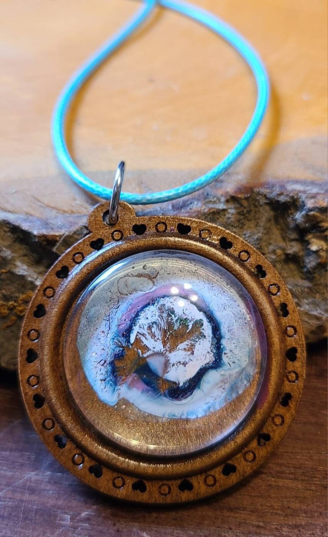Chakra Wood Necklace 20" Choker Boho - Etsy