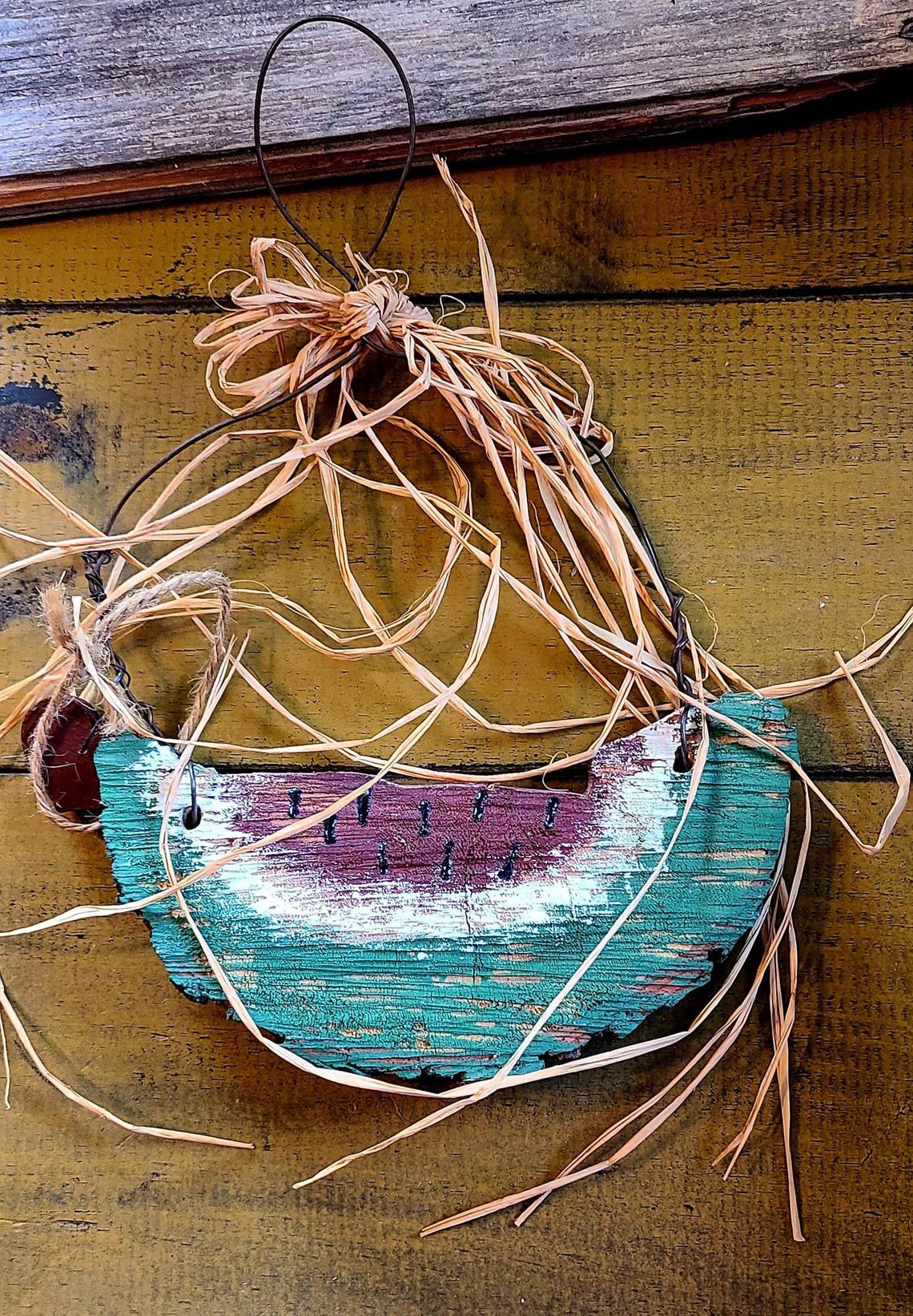 Vintage Hand Painted Watermelon Wall Hanging Decor Approx 8x11 - Etsy