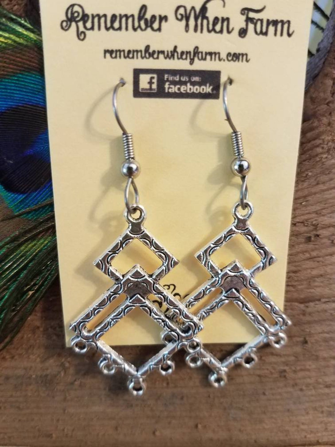 Silver Earrings Fish Hook Dangle Style - Etsy