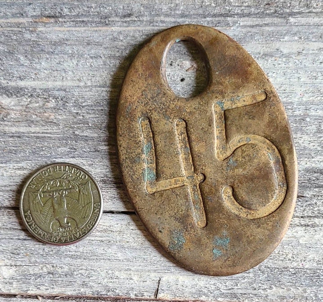 Antique Vintage Brass Double Sided Cow Bull Tag 45 - Etsy