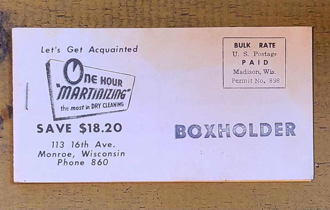 Vintage Coupon Book for Dry Cleaner in Monroe, Wisconsin - Etsy