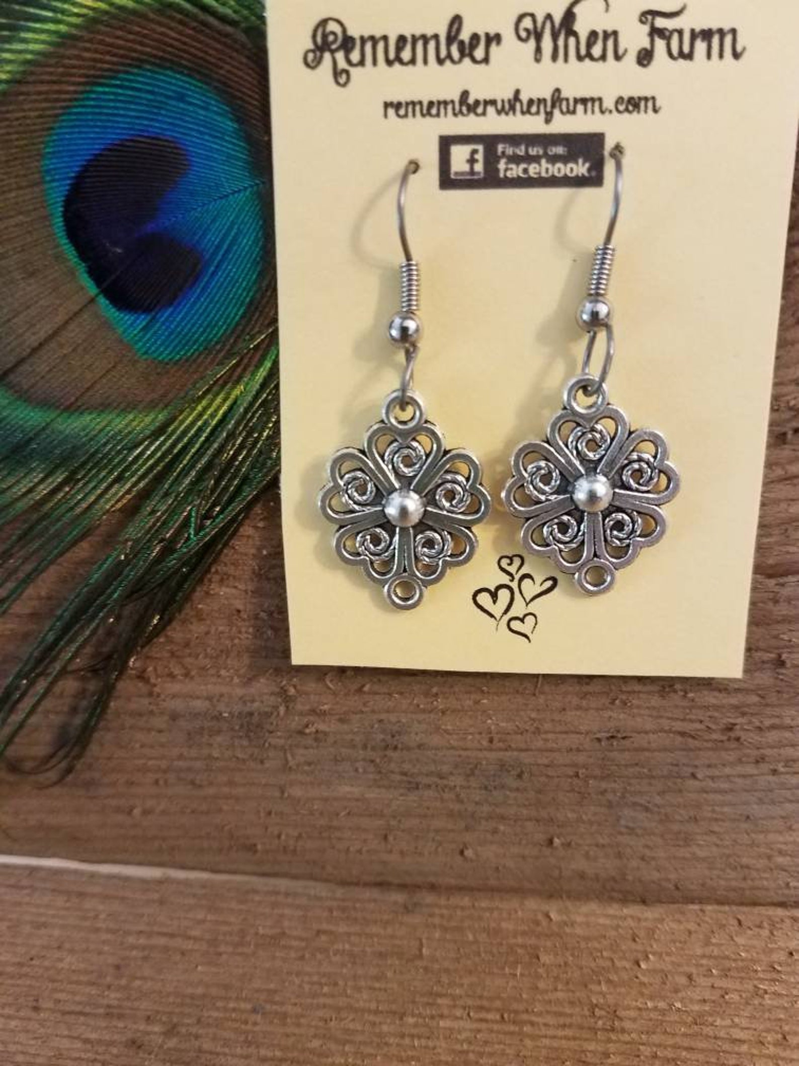 Silver Earrings Fish Hook Dangle Style - Etsy