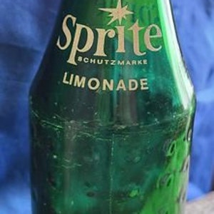 Vintage Sprite Green Glass Bottle - German Germany 8" Tall - Etsy