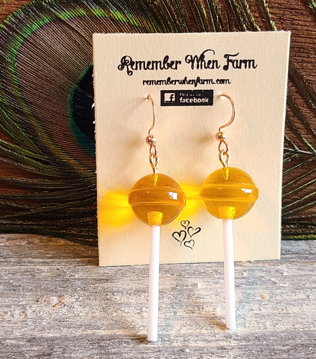 Yellow Lollipop Earrings Fish Hook Dangle Style - Etsy