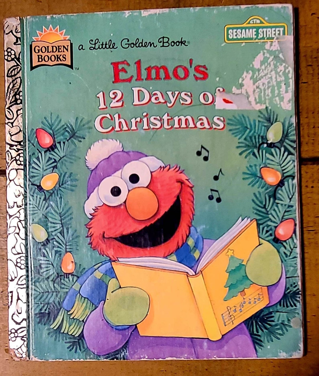 Vintage Elmo's 12 Days of Christmas Little Golden Book - Sesame Street ...