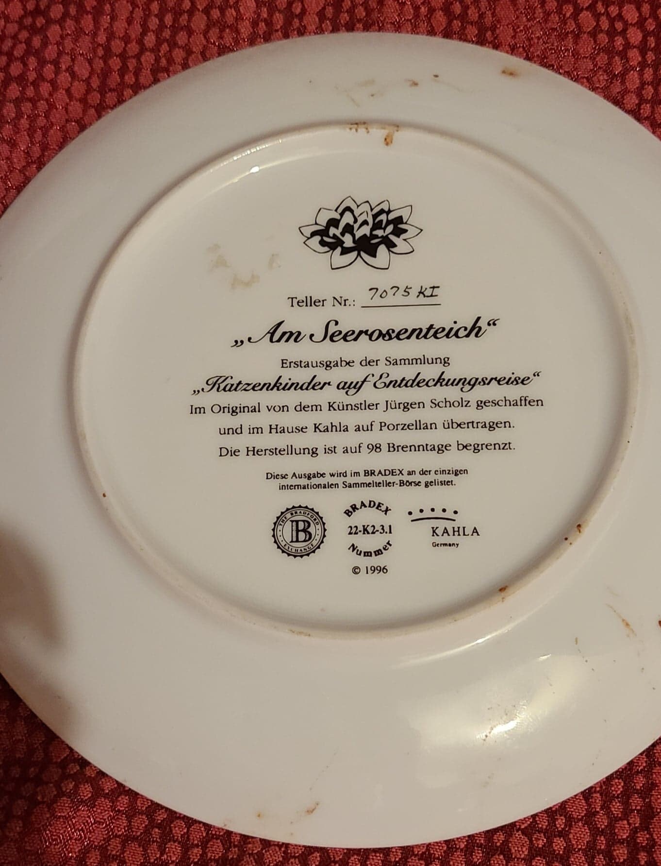 Vintage Collector Plate Am Seerosenteich Bradford Exchange Plate 7075 ...