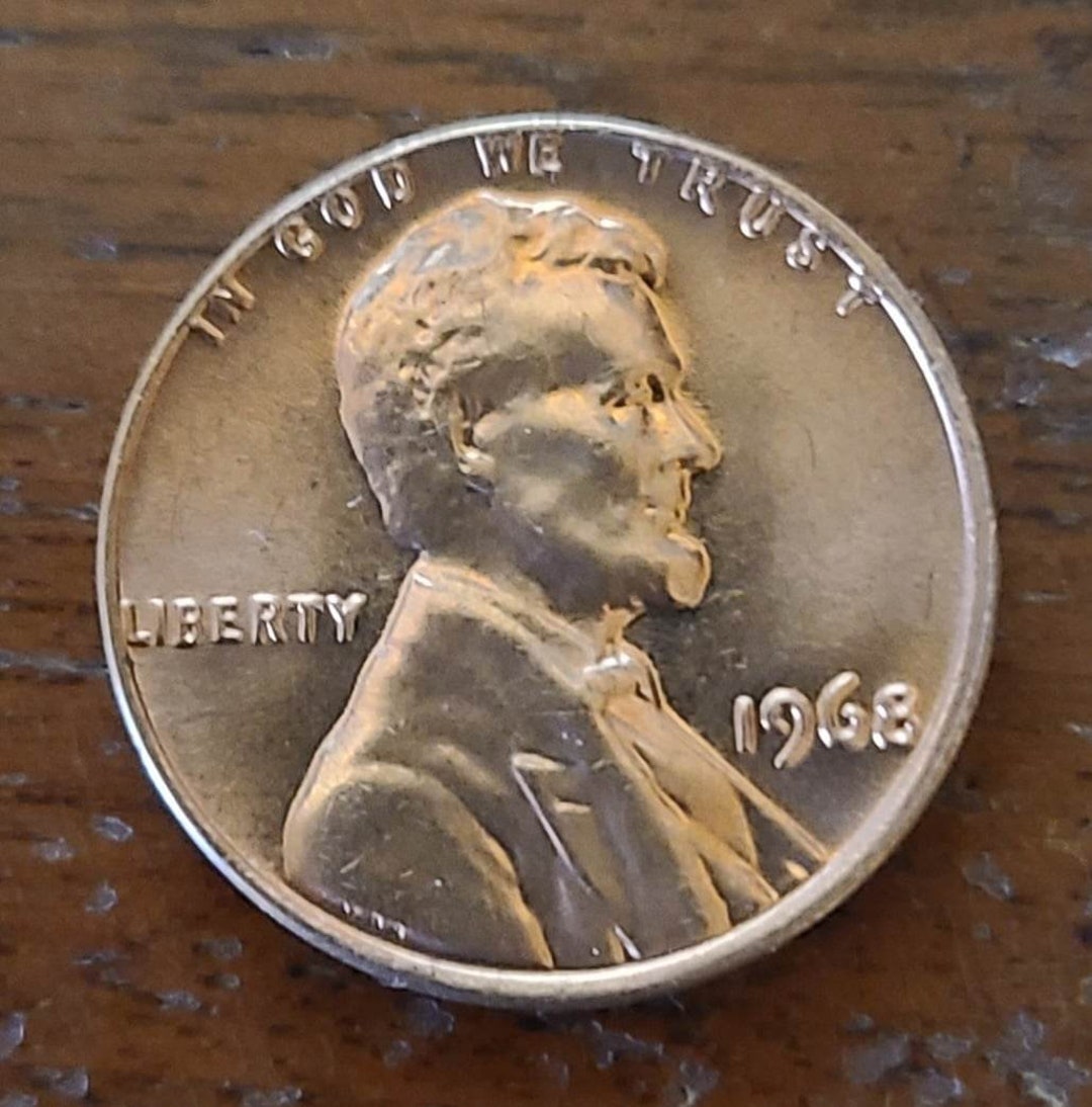 Vintage 1968 Penny Coin With Error Philadelphia Mint RARE Vdb - Etsy