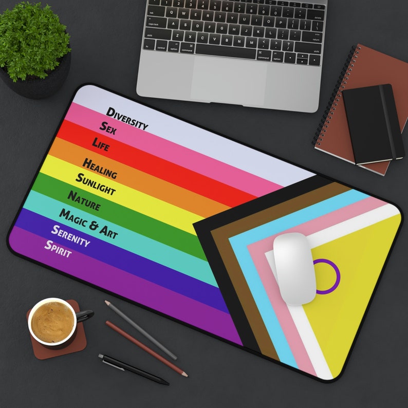 Rainbow Lgbtqia Pride Flag Desk Mat 45th Anniversary - Etsy