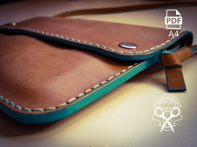 Patrón para cuero PDF Molde Bolso porta documentos de cuero | Etsy