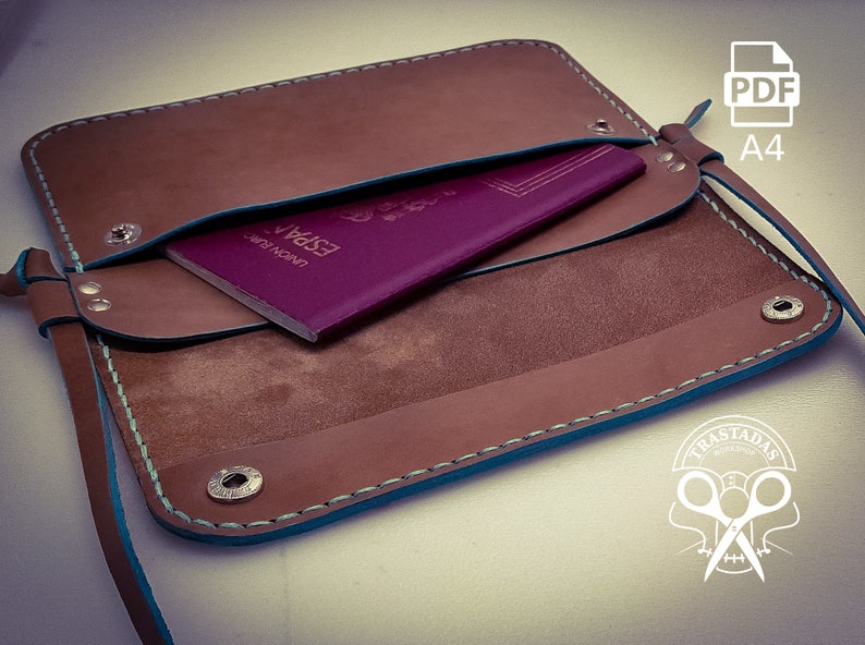 Patrón para cuero PDF Molde Bolso porta documentos de cuero | Etsy