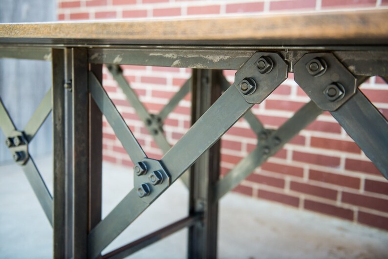 Industrial Design Railroad Trestle Table, Vintage Industrial Steel ...