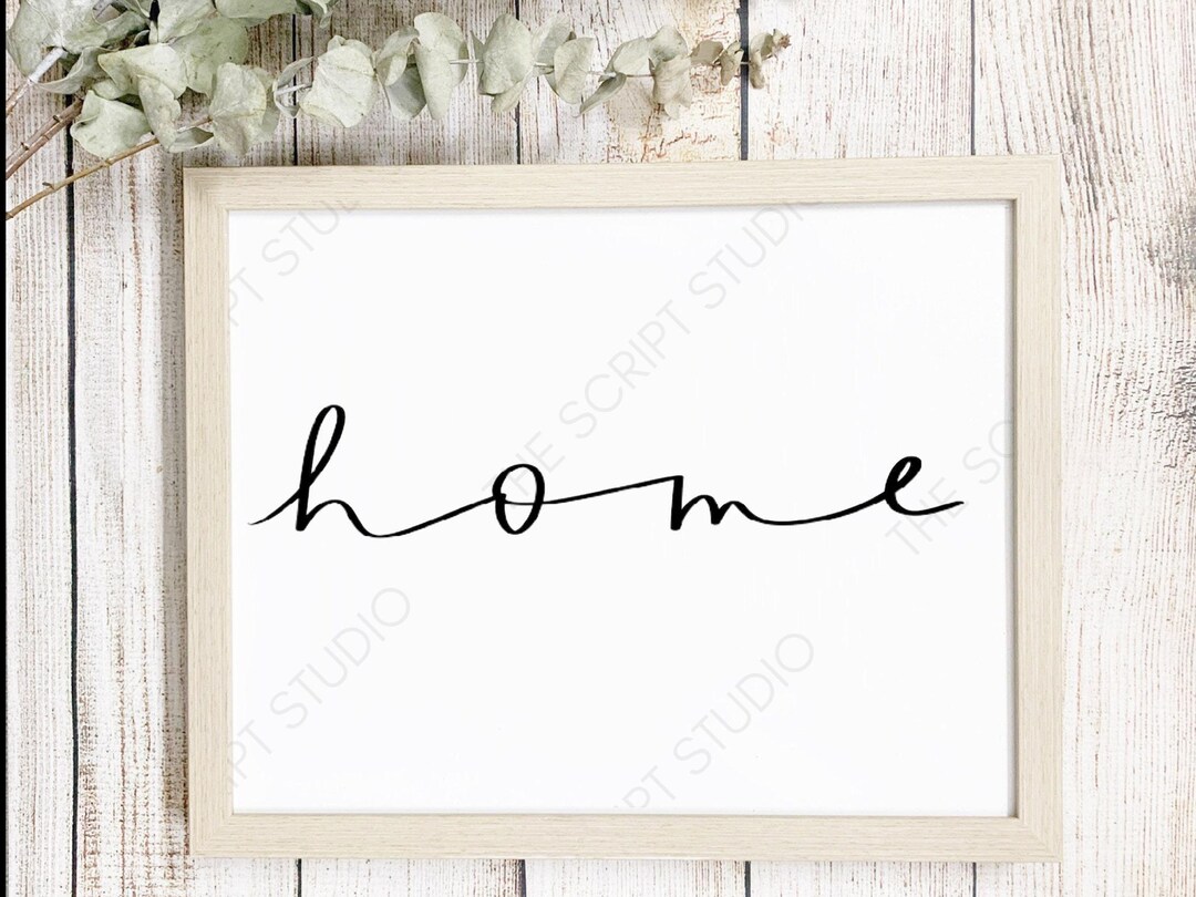Home Printable Art, Home Sign, Home Print, Home Wall Art, Typography ...