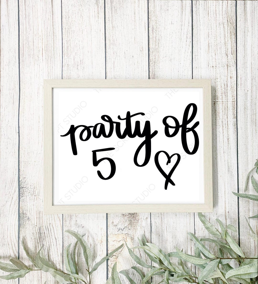 Party of 5 Printable, Party of 5 Sign, Party of 5 Print, Party of 5 Art ...
