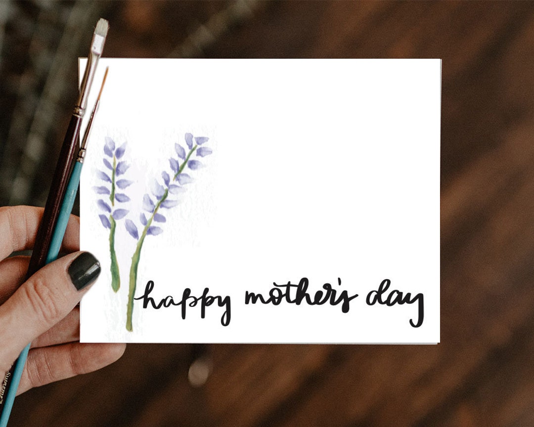 Watercolor Card: Mother's Day Card, Mother's Day Painted Card ...