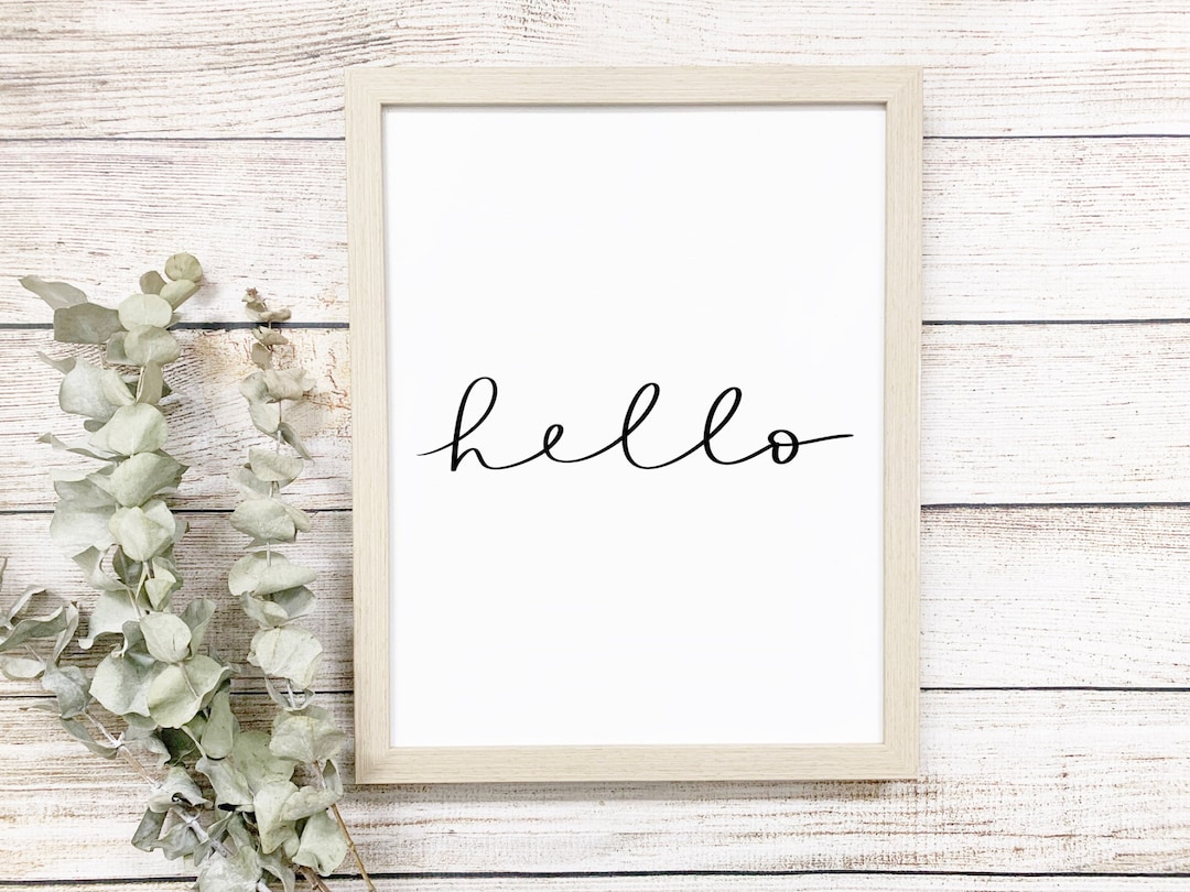 Hello Printable Art, Hello Sign, Hello Print, Hello Wall Art ...