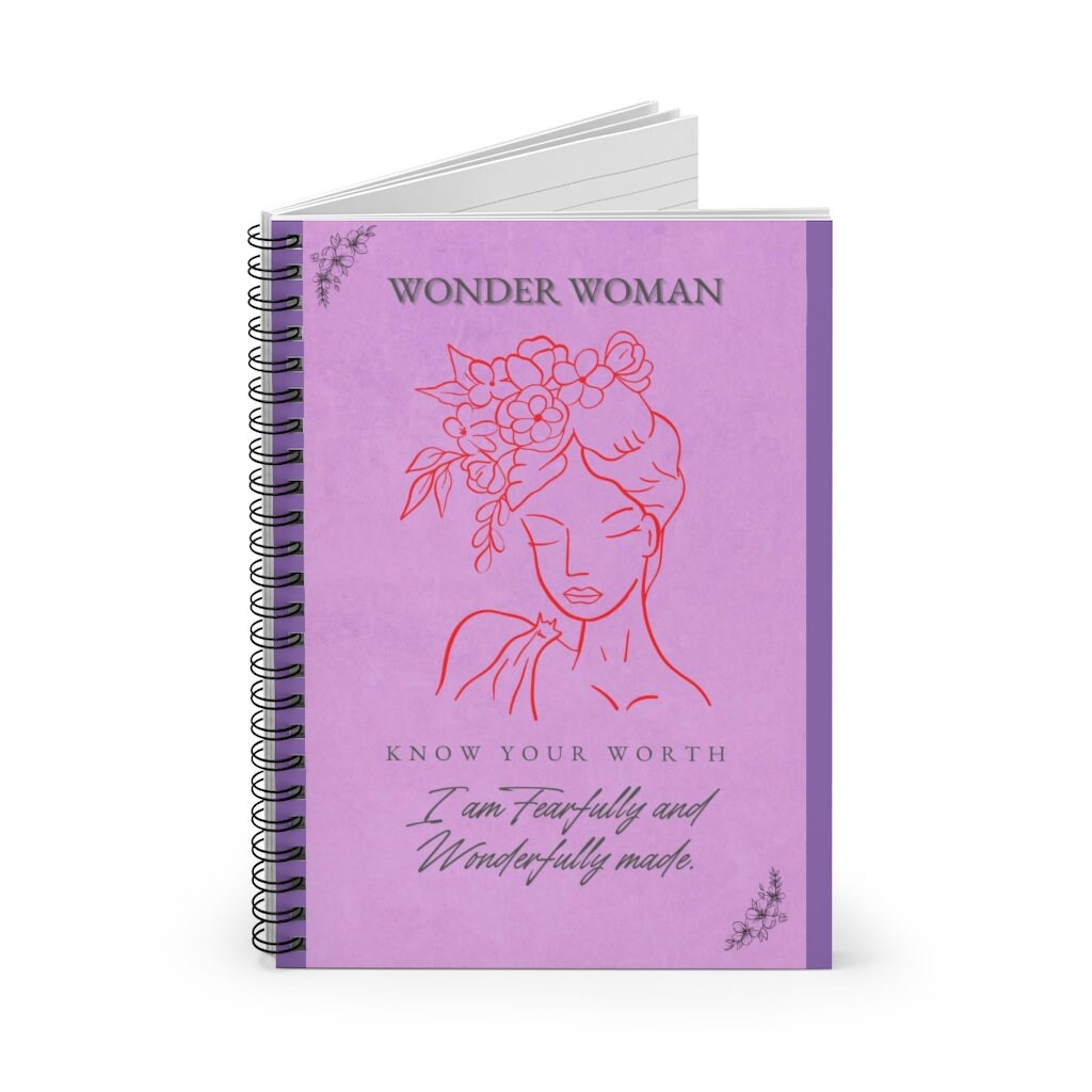 Inspirational-i Am Wonder Woman Fearfully and Wonderfully Made-spiral ...