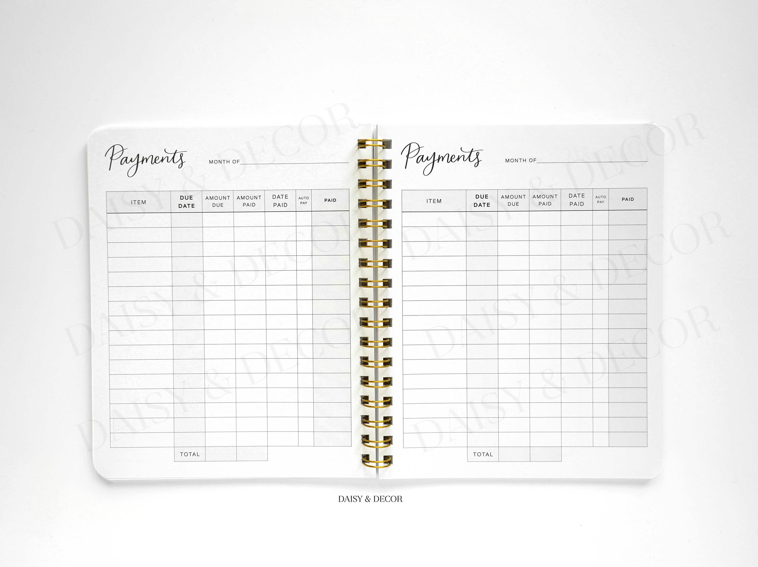 Bill Tracker Wire Journal With Tabs, Personal Planner, Budget Book ...