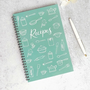Blank Recipe Notebook Large Recipe Book Kitchen Utensils Recipe Journal ...