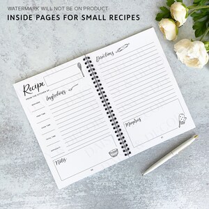 Recipes Notebook Journal, Gift for Her, Kitchen Recipe Storage ...