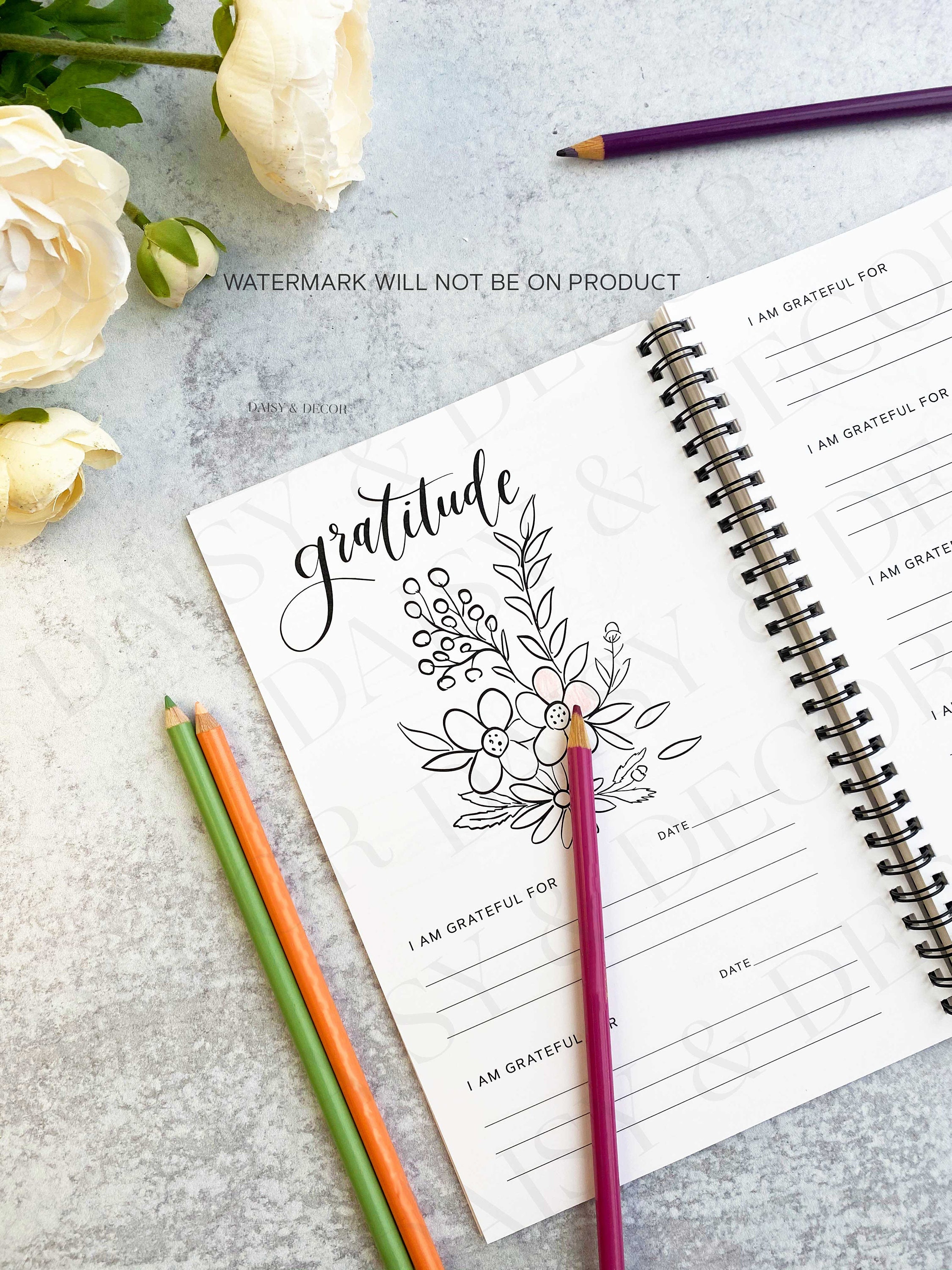 Gratitude Journal Self Care Daily Gratitude Coloring Journal | Etsy