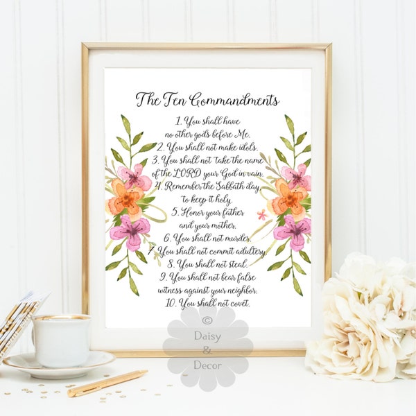 Ten Catholic Commandments Wall Art - Etsy