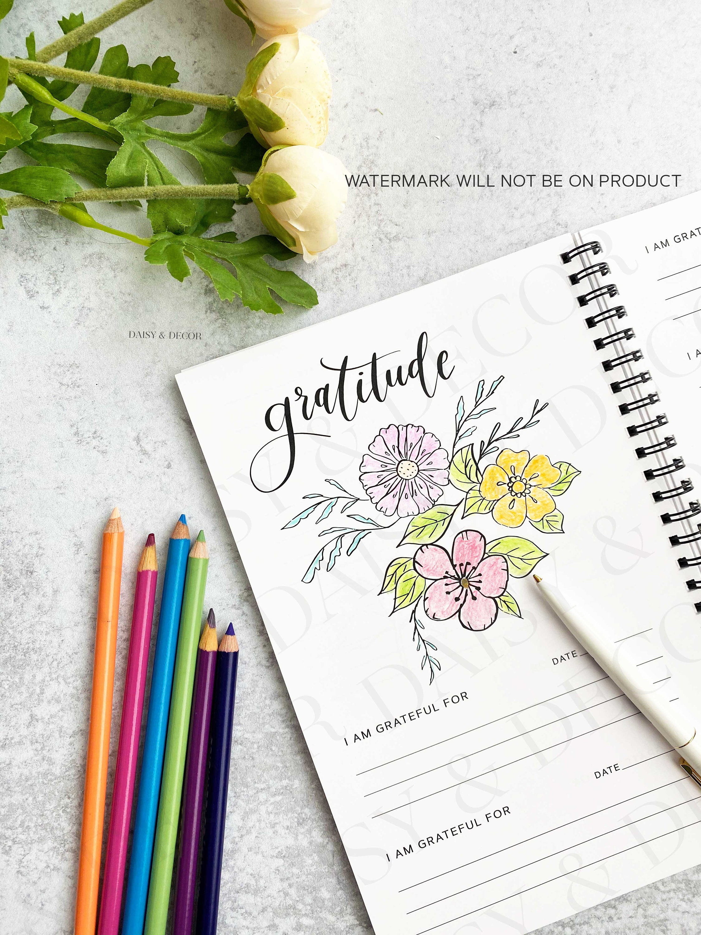 Gratitude Journal Self Care Daily Gratitude Coloring Journal | Etsy