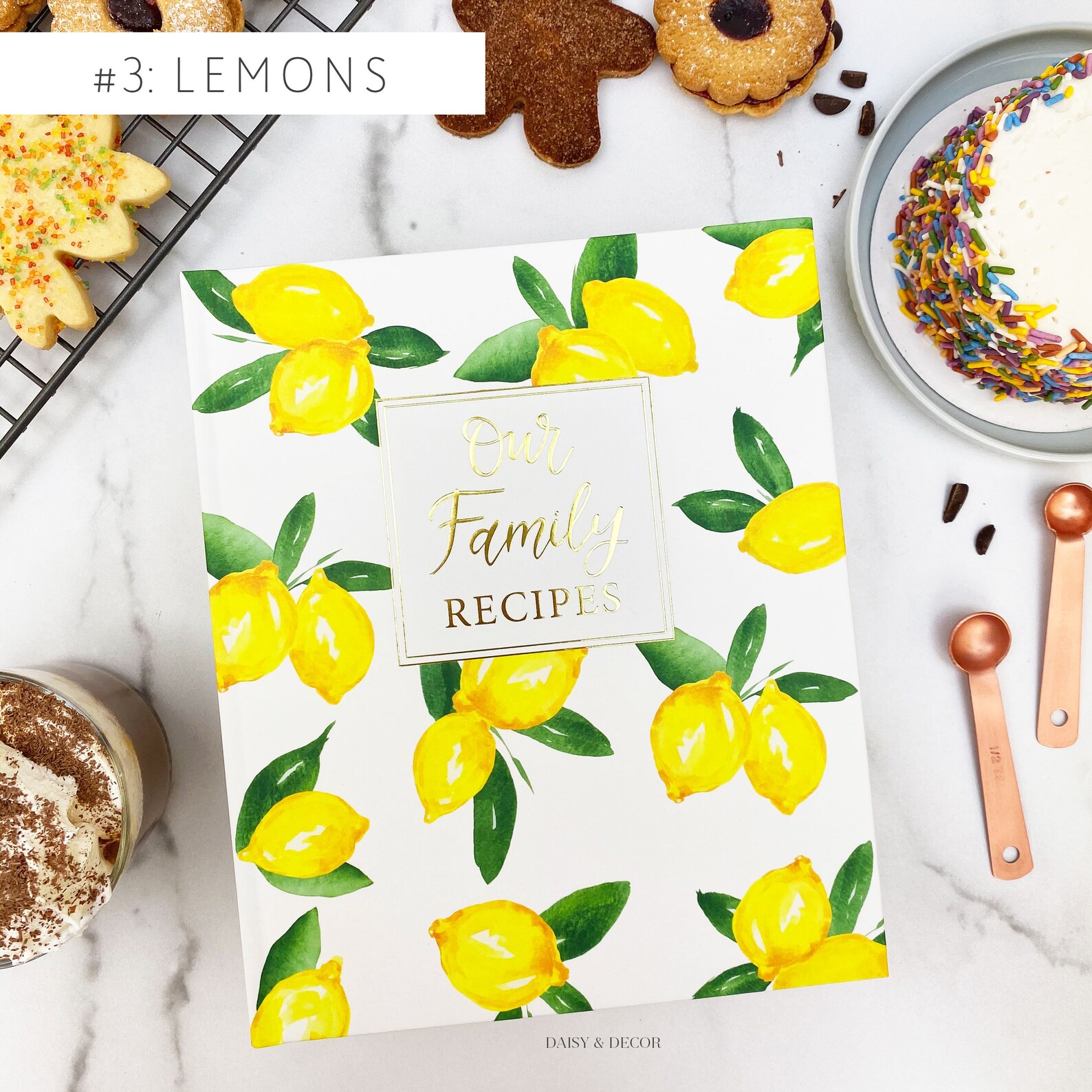 Hardcover Kitchen Recipe Journal Recipe Book Lemons Family - Etsy