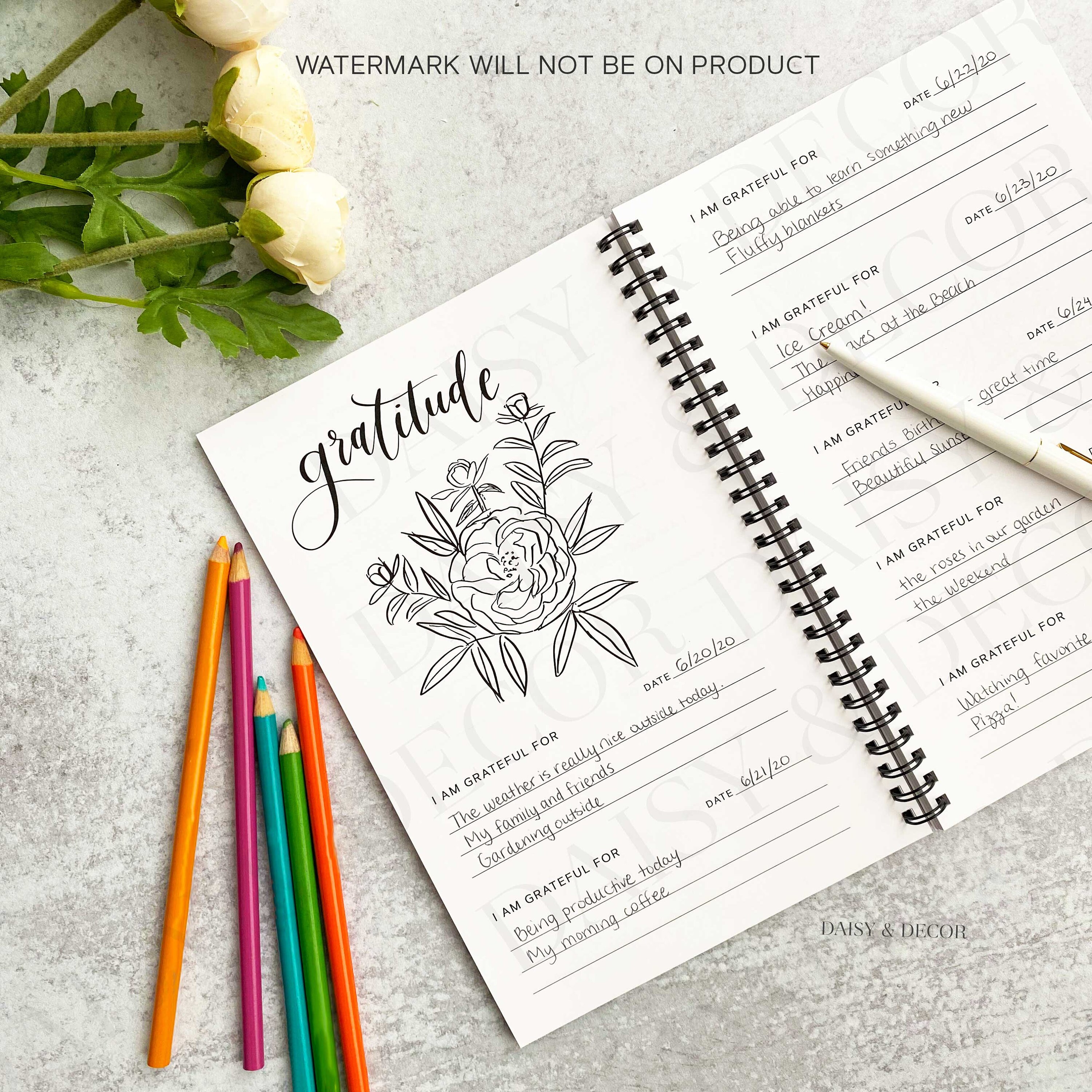 Gratitude Journal Self Care Daily Gratitude Coloring Journal | Etsy