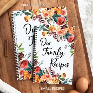 Kitchen Recipe Journal Cookbook, Recipe Book, Floral Gift for Her ...