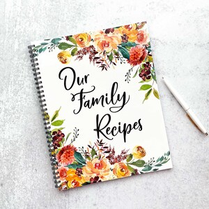 Kitchen Recipe Journal Cookbook, Recipe Book, Floral Gift for Her ...