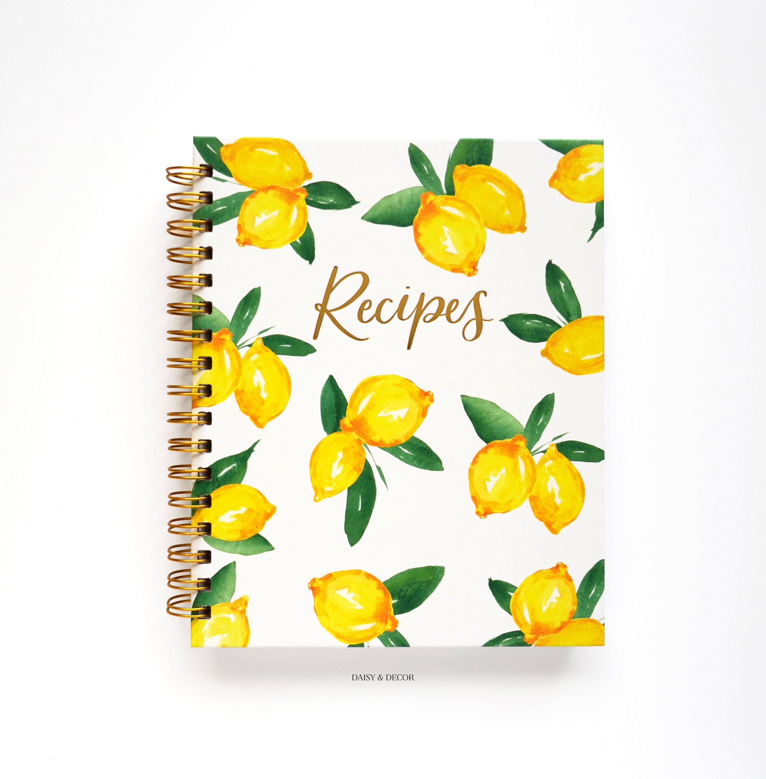 Hardcover Lemon Recipe Book to Write in Your Own Recipes With Tabs ...
