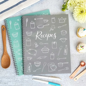 Blank Recipe Notebook Large Recipe Book Kitchen Utensils Recipe Journal ...