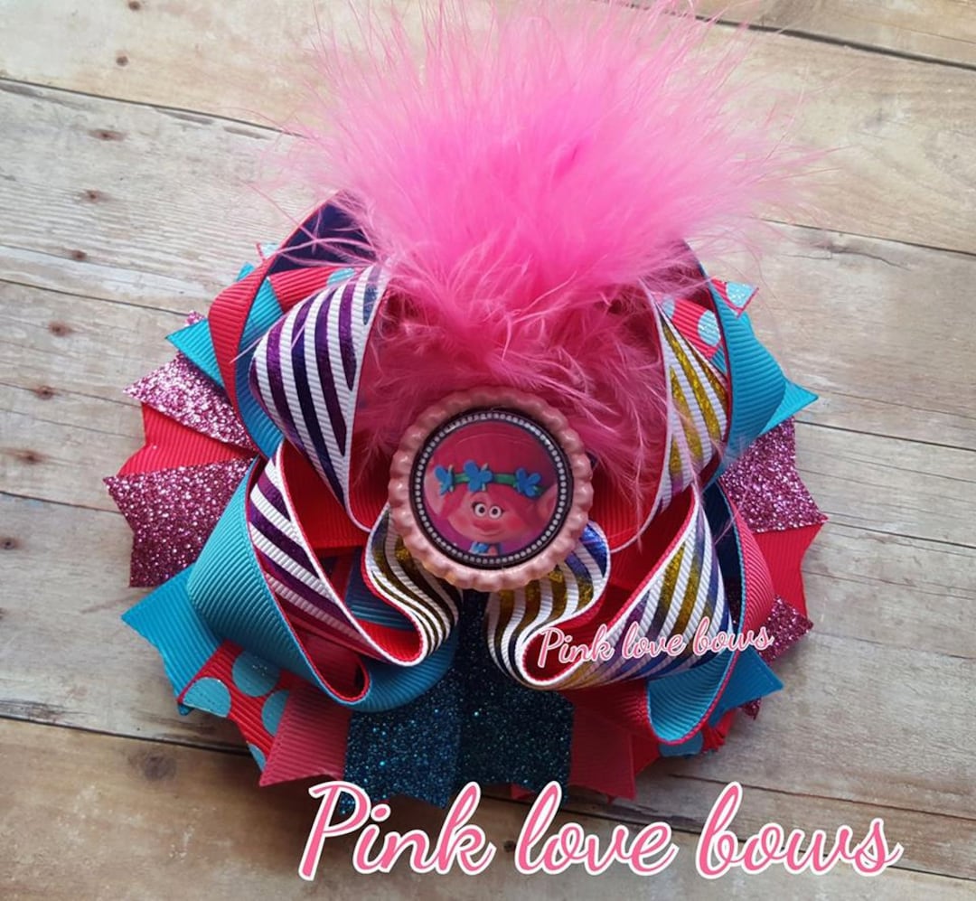 Trolls Hair Bow, Pink Bow, Poppy Bow, Cute Hair Bow - Etsy