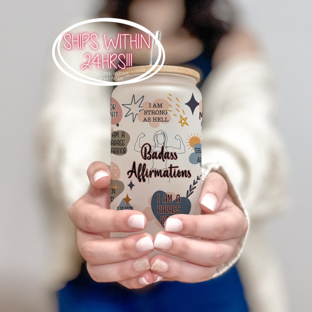 Badass Vulgar Affirmations Boho Frosted Cup Positivity T Etsy