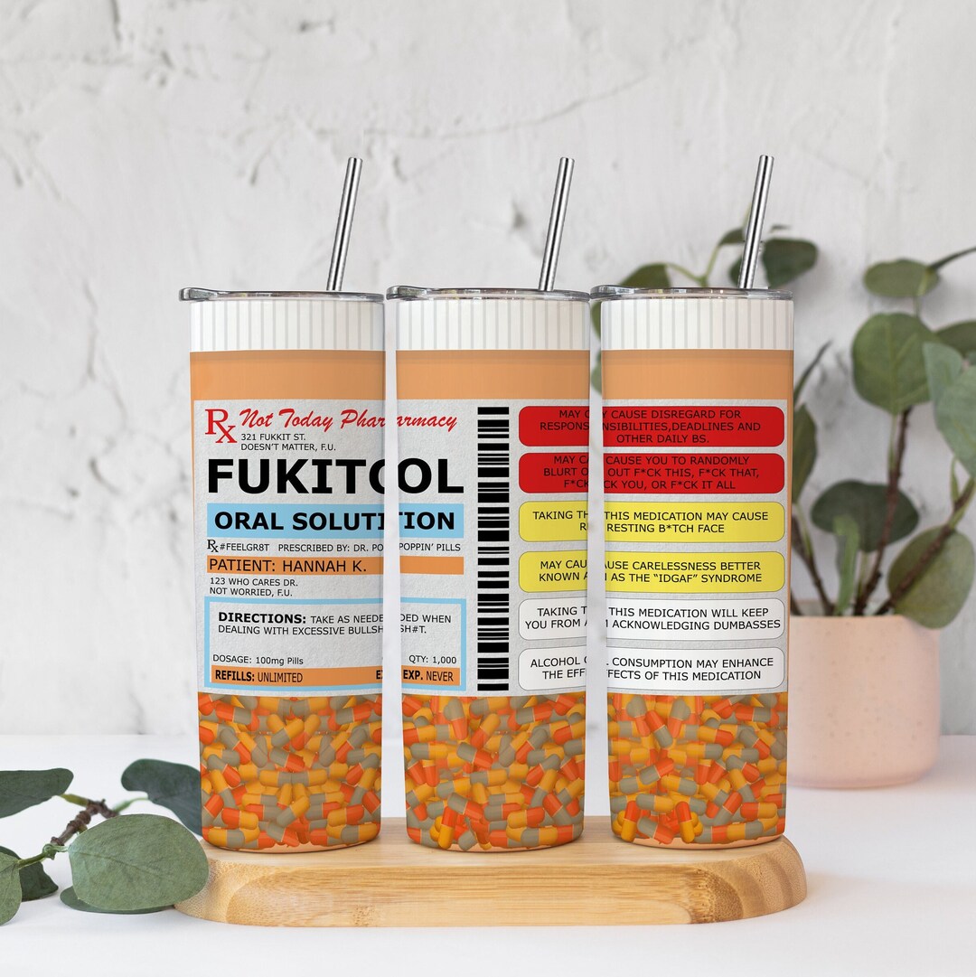 Fukitol Prescription Funny Tumbler Drug Parody Tumbler - Etsy Canada