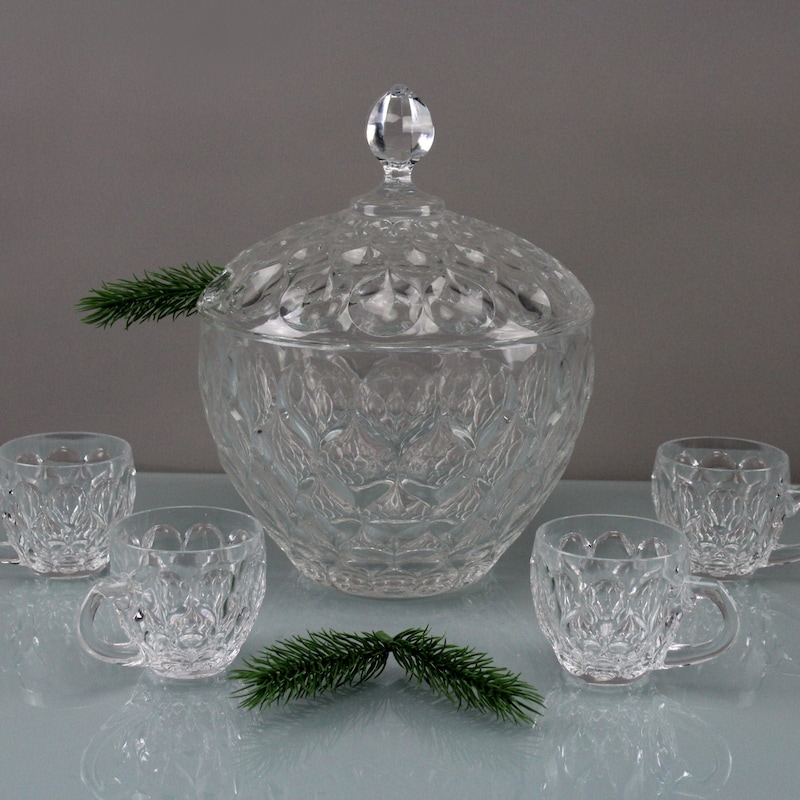 Antique Crystal Punch Bowls - Etsy