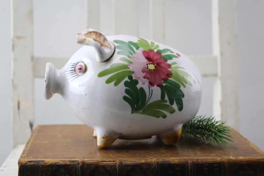 Pig Money Box Porcelain Piggy Bank Vintage Italy Ceramic Handmade ...