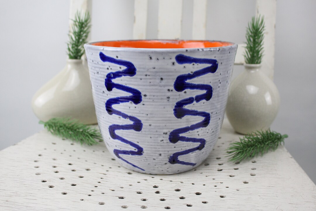 Flower Pot Vase Ceramic Flowerpot Handmade 70s Flower Vase Ceramic ...